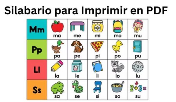 Silabario Imprimible en PDF Gratis para Aprender a Leer